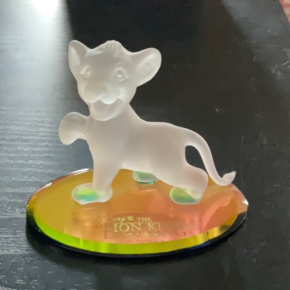 Disney | Art | Vintage Mini Disneys The Lion King Simba Frosted Crystal ...
